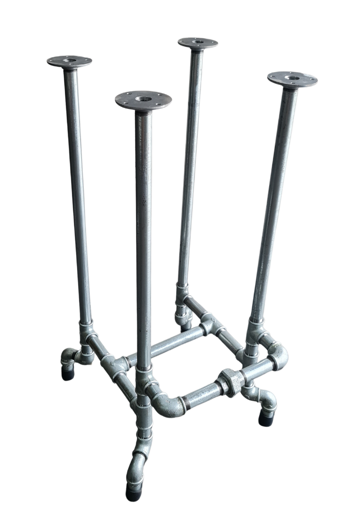 Bar Pipe Stool with foot rail - Aluminium Flanges-Pipe Furniture One ...