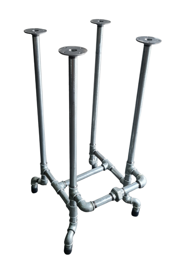 Bar Pipe Stool with foot rail - Aluminium Flanges-Pipe Furniture One ...