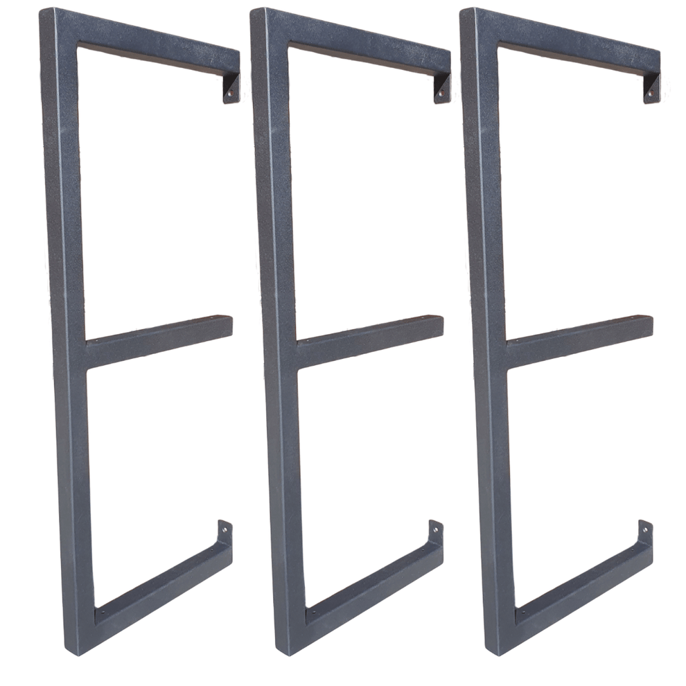 2 Tier 32mm square tubing E-shape shelf frames for 300mm wide wood ...