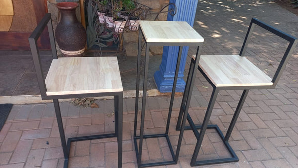 25mm Square tube bar stool with seat - Aluminium Flanges-Pipe Furniture ...
