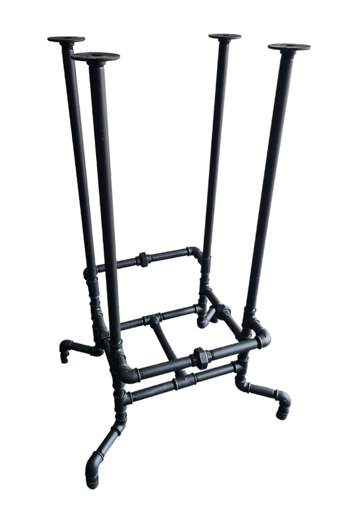 Bar Pipe Table with foot rail - Aluminium Flanges-Pipe Furniture One ...